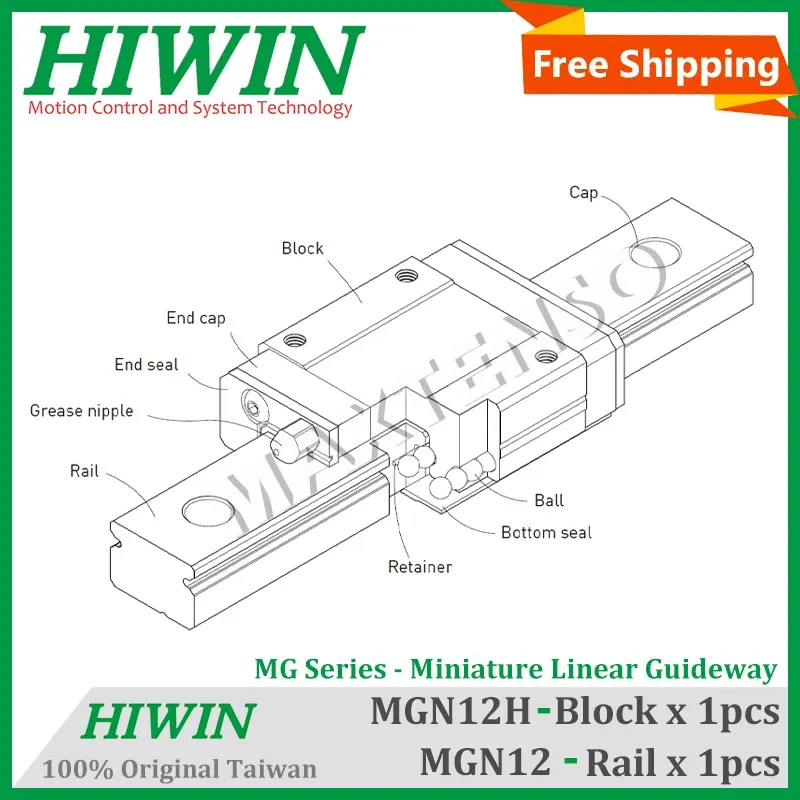 High-Quality HIWIN MGN12H Alloy Steel slide and block with Linear Guide ...