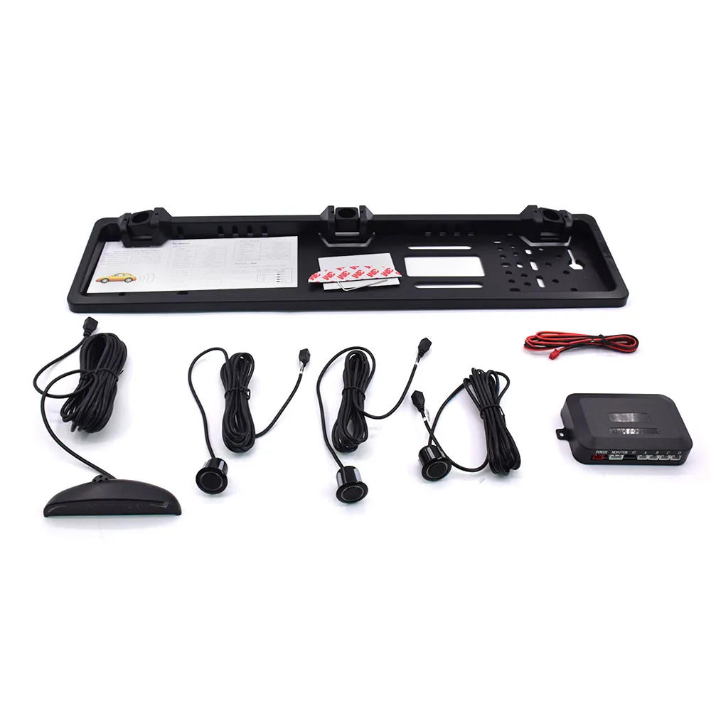 Car Parking Sensor Kit Auto Reversing Radar European License Plate ...