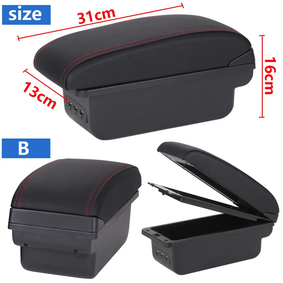 Renault Clio Car Armrest Storage Box With Cup Holder, Ashtray & USB For ...