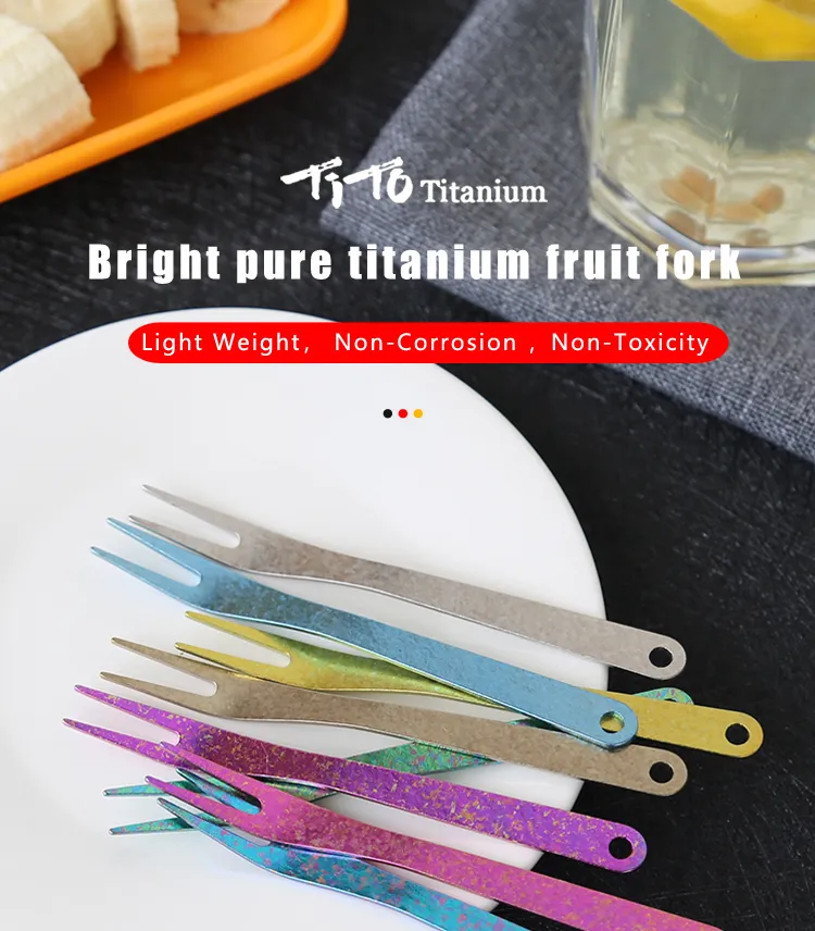 DHgate.com:3Pcs Titanium Fruit Fork Set | Eco-friendly Outdoor Kitchen ...