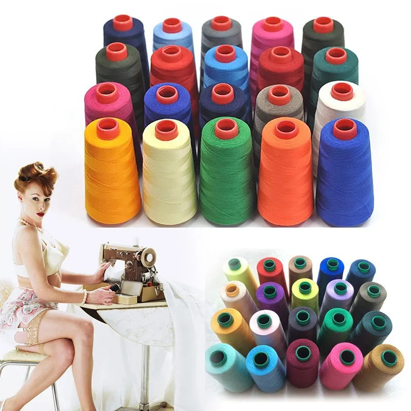 Industrial Polyester Thread Cones: Multicolor 3000 Yards Overlock ...