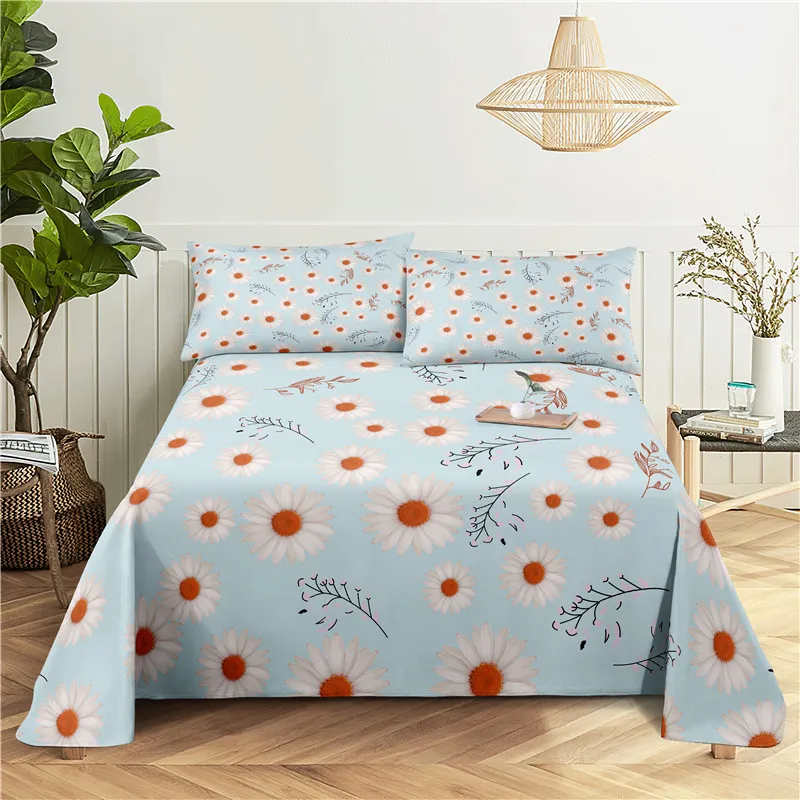 Flower Print Bedding Set - Premium Quality Polyester Bed Sheets with ...