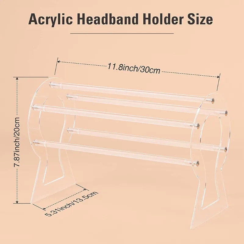 Acrylic Headband Holder Clear Detachable Jewelry Organizer Rack for ...