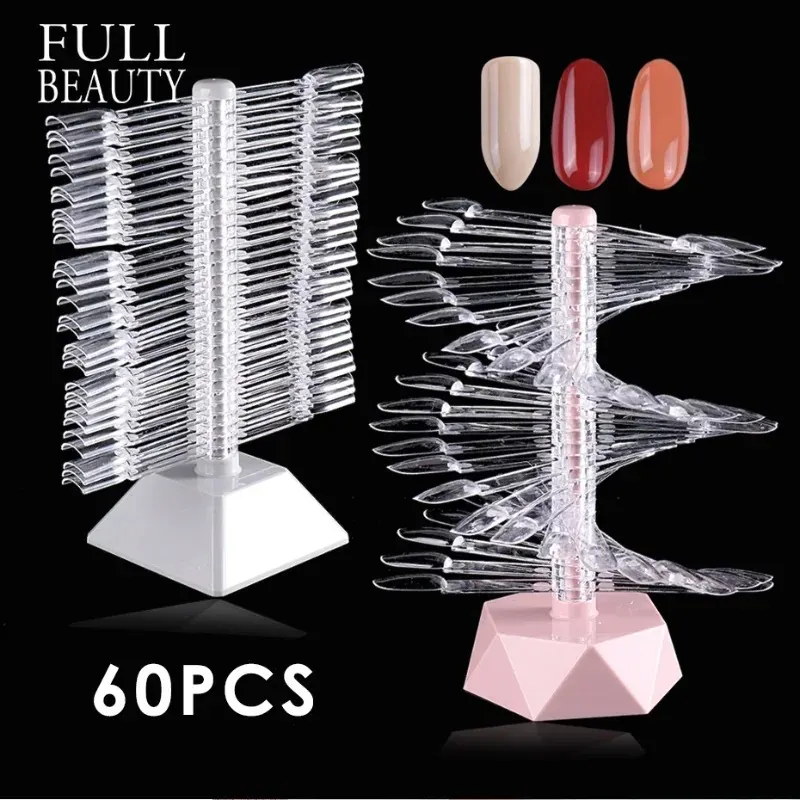 Rotating Nail Art Display Stand - 60 Tips Spiral Showcase for Gel ...