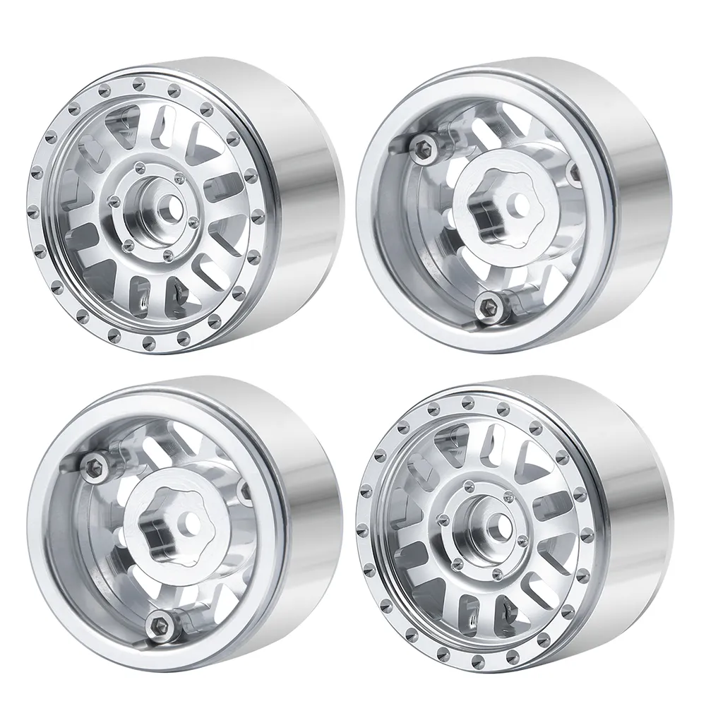 DHgate.com:4PCS 1.0" Silver Beadlock Wheel Rims Metal Hubs for 1/24 RC ...