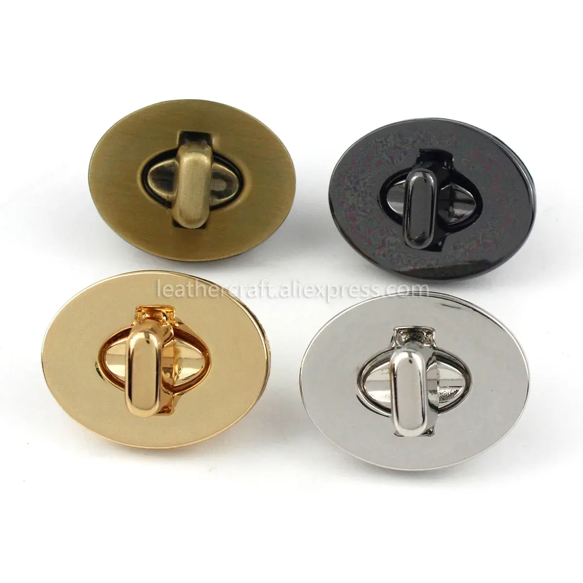 3 Sizes Oval Shape Turn Lock Clasps Closure Buckle Metal Zinc Alloy for ...