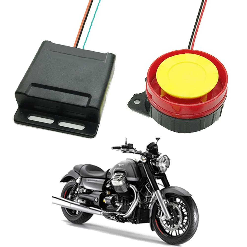 12V Motorcycle Alarm System w/ Remote Start, Anti-Theft Security Black ...