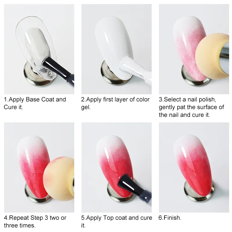 Smudge Pen Nail Art Tool: Double Ended Dotting & Sponge Brush For Gel ...