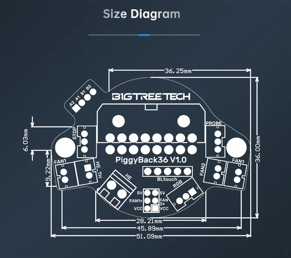 Bigtreetech PiggyBack36 V1.0 3D Printer Hotend With 36/42mm Stepper ...