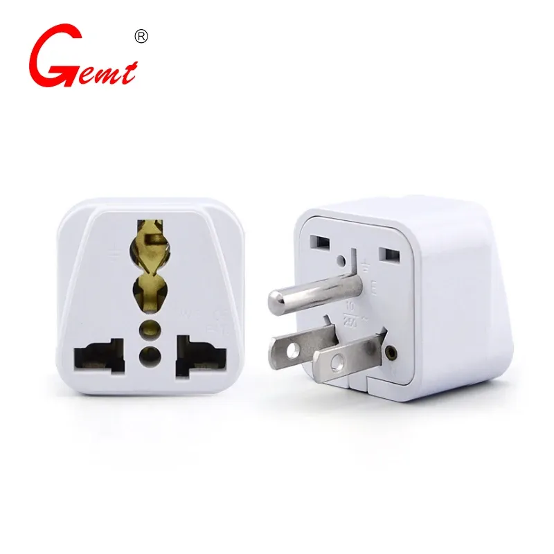Plug Adapter American To European Universal USA Canada 3 Pin Travel ...
