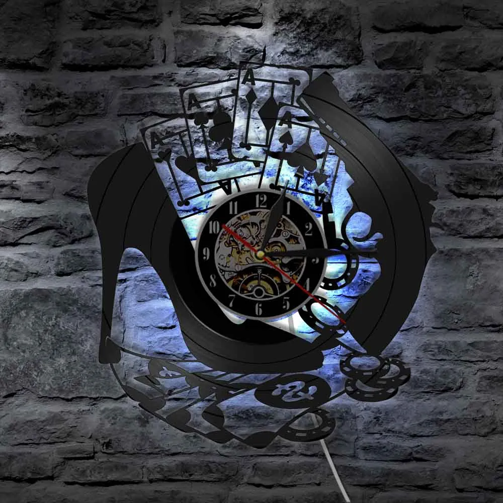 High Heel Gun Poker Gambling Winning Wall Clock Las Vegas Vinyl Record ...