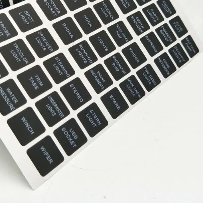 Black Rocker Switch Labels 45 Pack, Marine Boat Instrument Switch ...