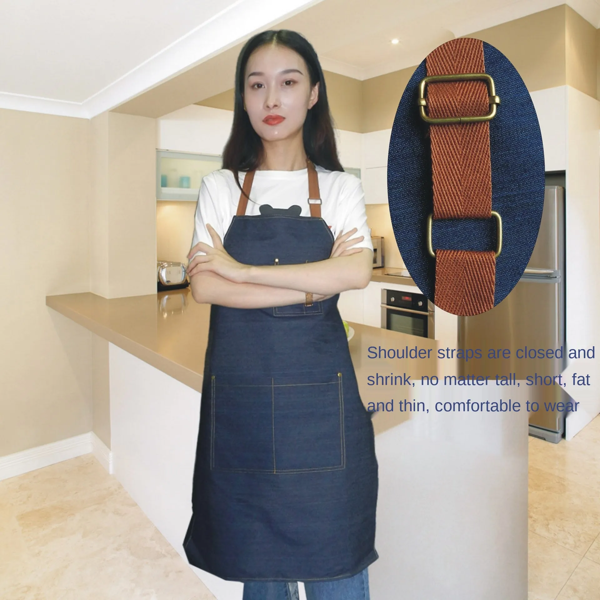 Premium Denim Cooking Apron - Unisex Jeans Apron with Pockets - Durable ...