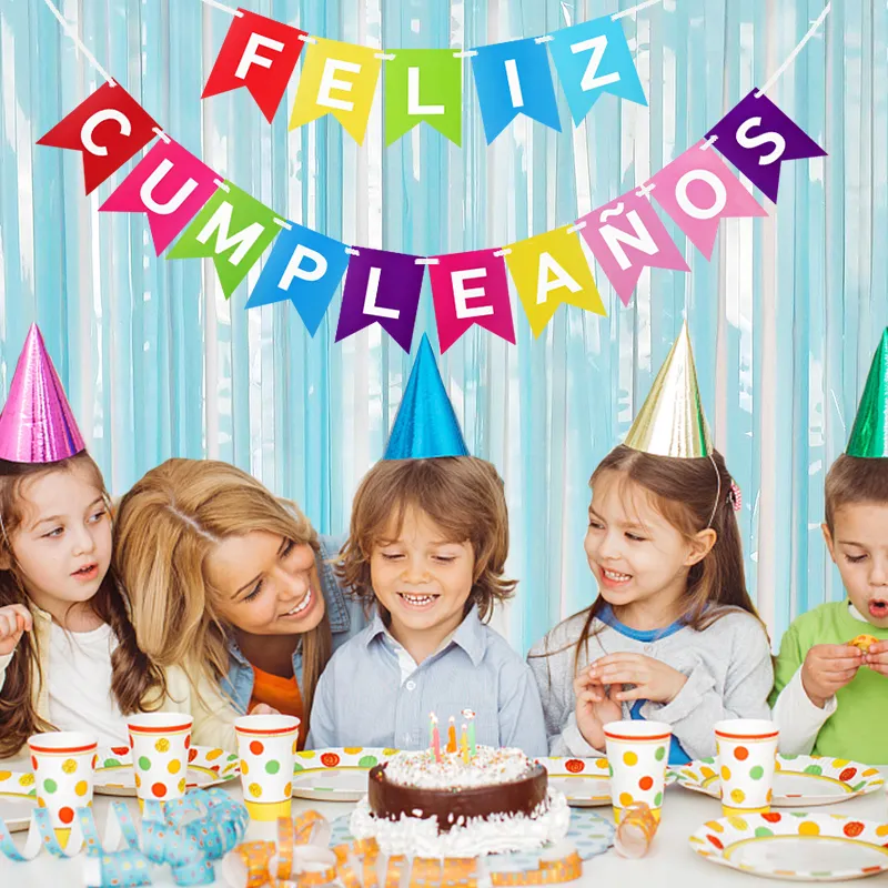 DHgate.com:1Pcs Spanish Happy Birthday Banner, Non-woven Fabric ...
