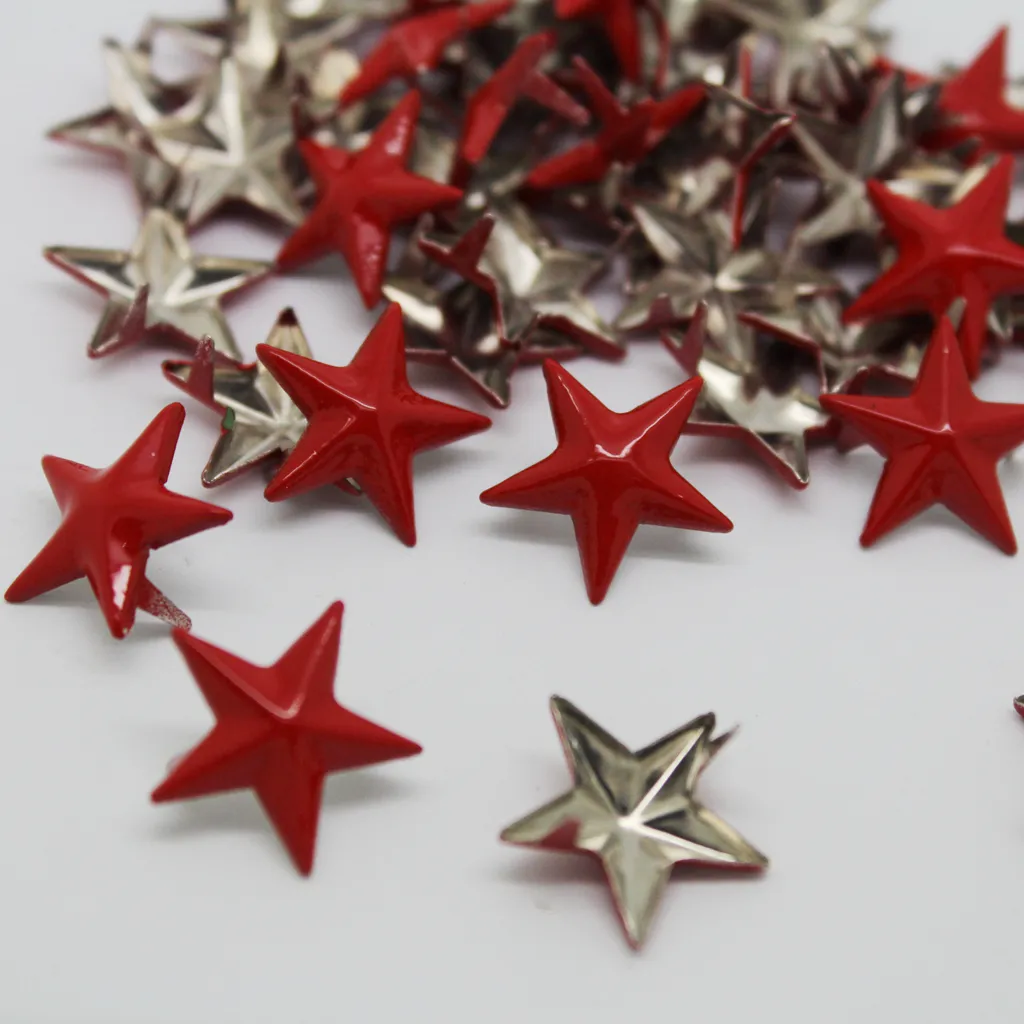 Red Star Metal Rivet Studs: Alloy Decorative Buttons for DIY Clothing ...