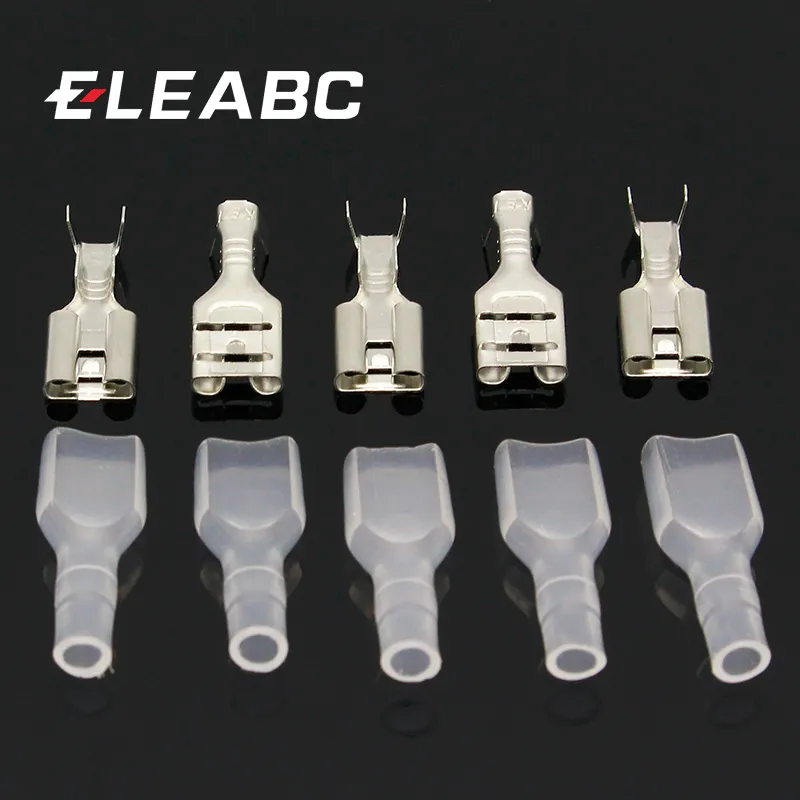 3mm Crimp Terminal Female Spade Connector Set with Insulating Sleeves ...