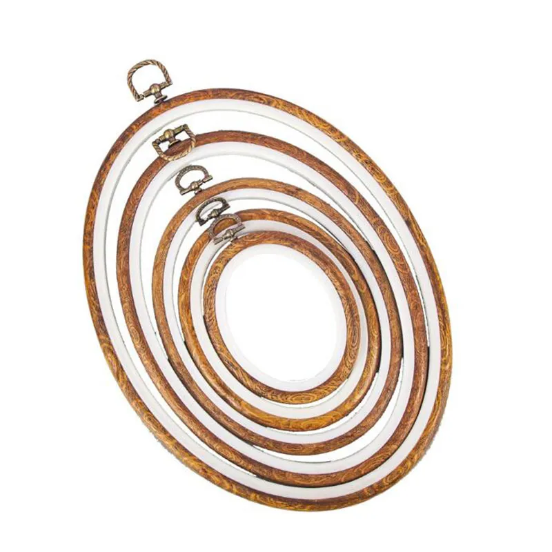 Premium Wooden Embroidery Hoop Set: Oval Cross Stitch Frame for Sewing ...