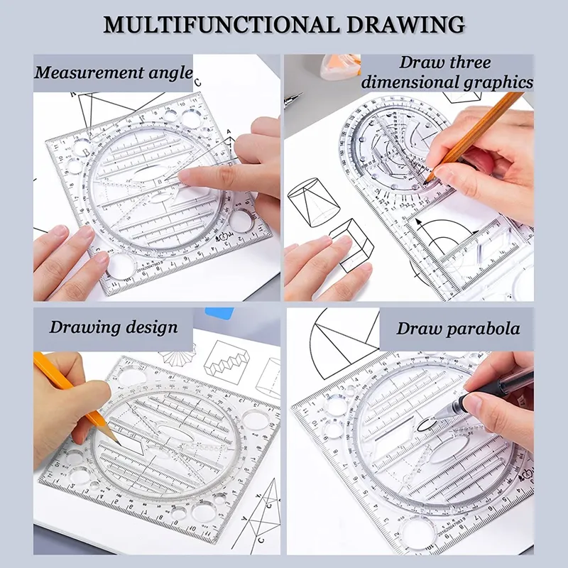 Architectural Scale Ruler Set: Multifunctional Geometric Drawing Tools ...