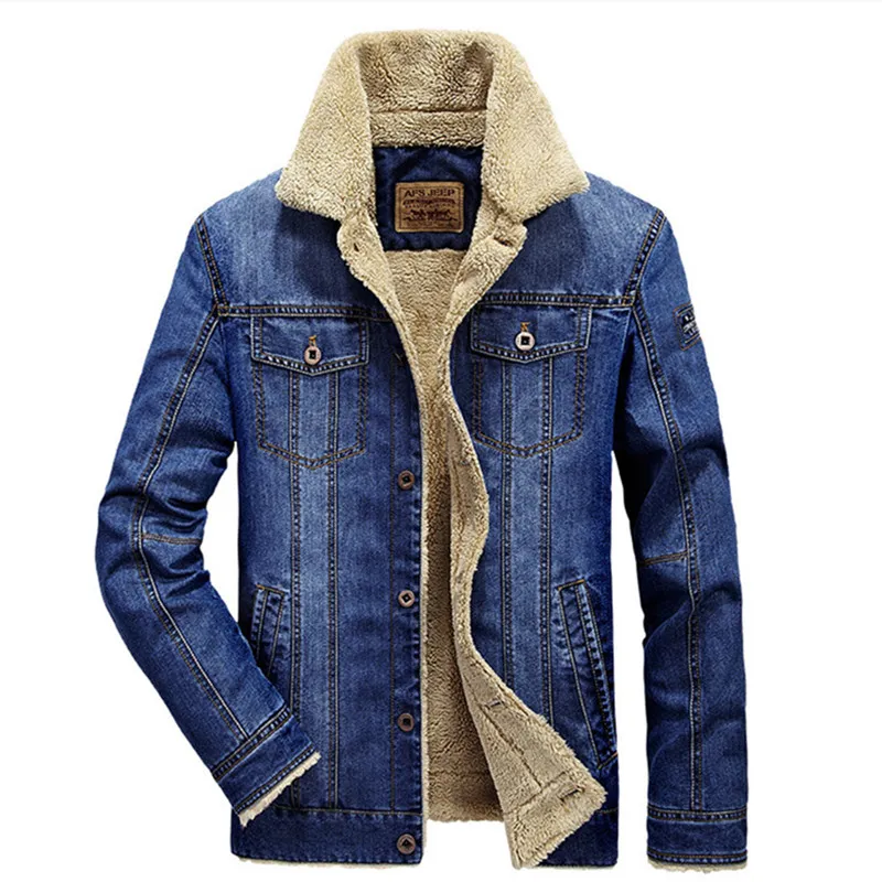 Windproof and Cold Proof Wool Bomber Jacket for Men, Plush Warm Coat ...