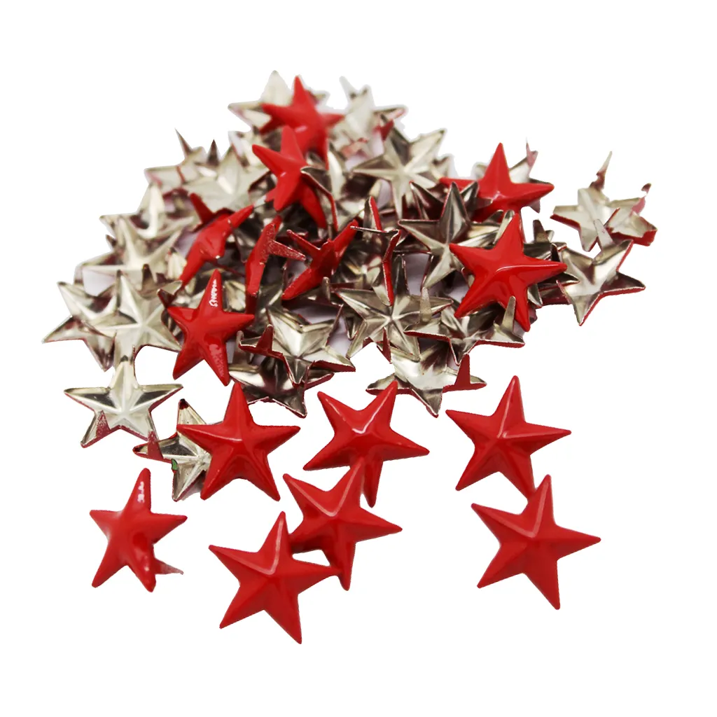 Red Star Metal Rivet Studs: Alloy Decorative Buttons for DIY Clothing ...