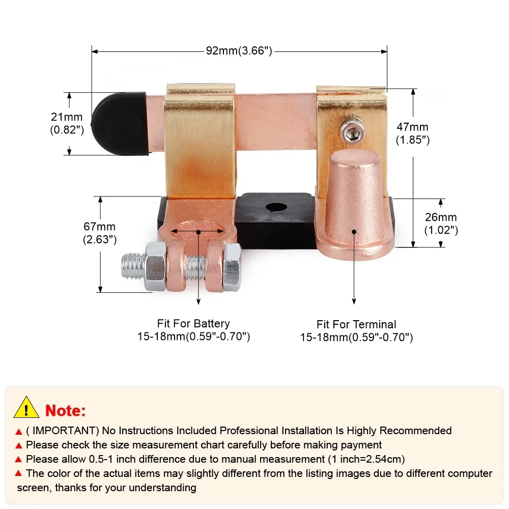 Disconnect Switch Size Chart