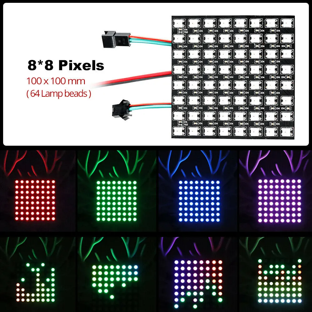 DHgate.com:8x8/8x32/16x16 WS2812B Flexible LED Digital Pixel Panel ...
