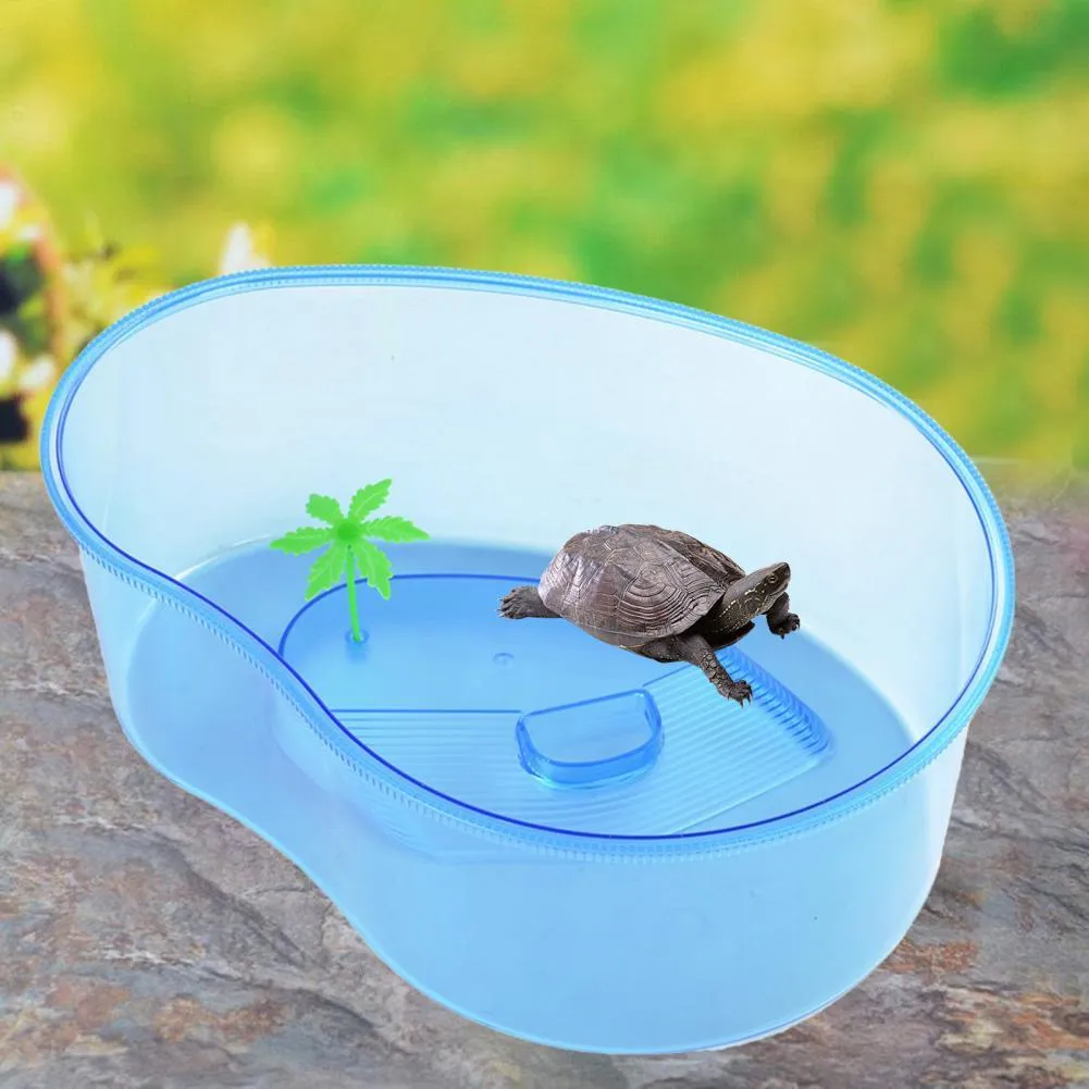 Transparent Acrylic Turtle Tank with Basking Platform, Large Reptile ...