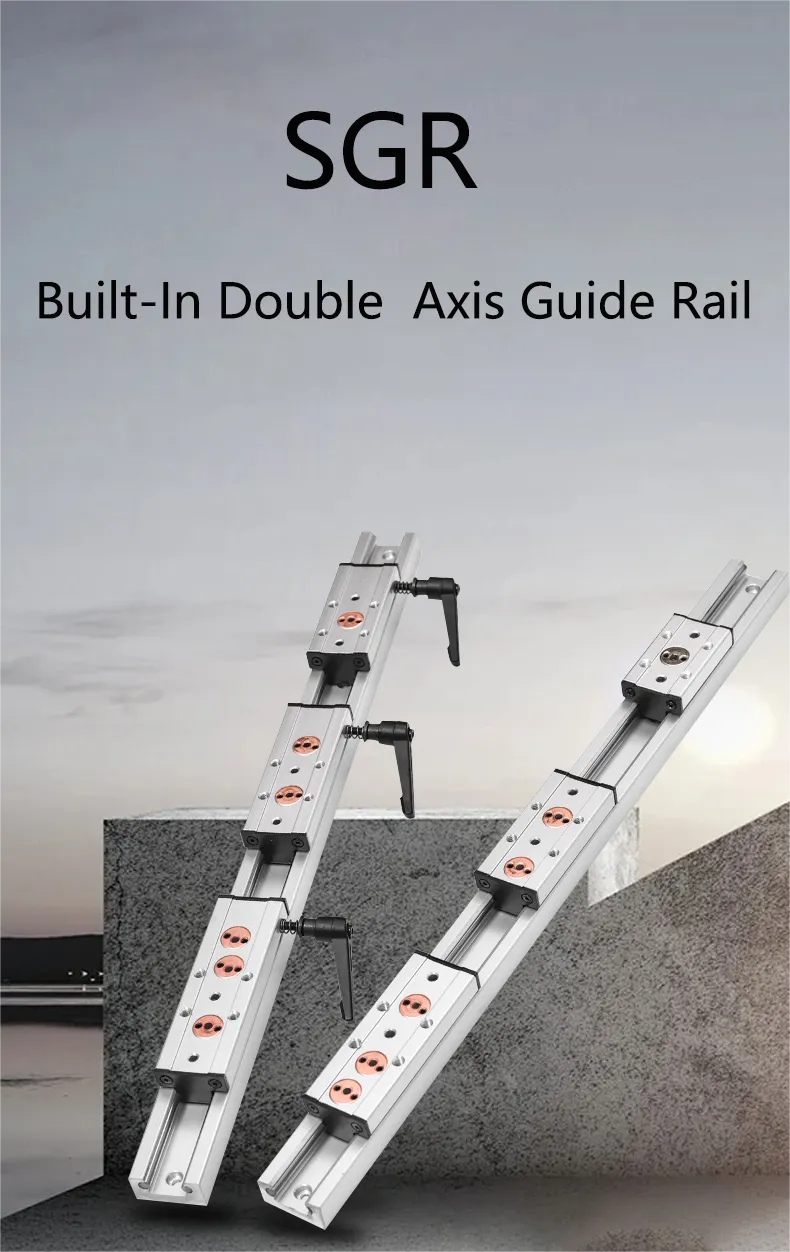 Roller Skate Wheel Bearings Double Axis Linear Guide Rail With Square ...