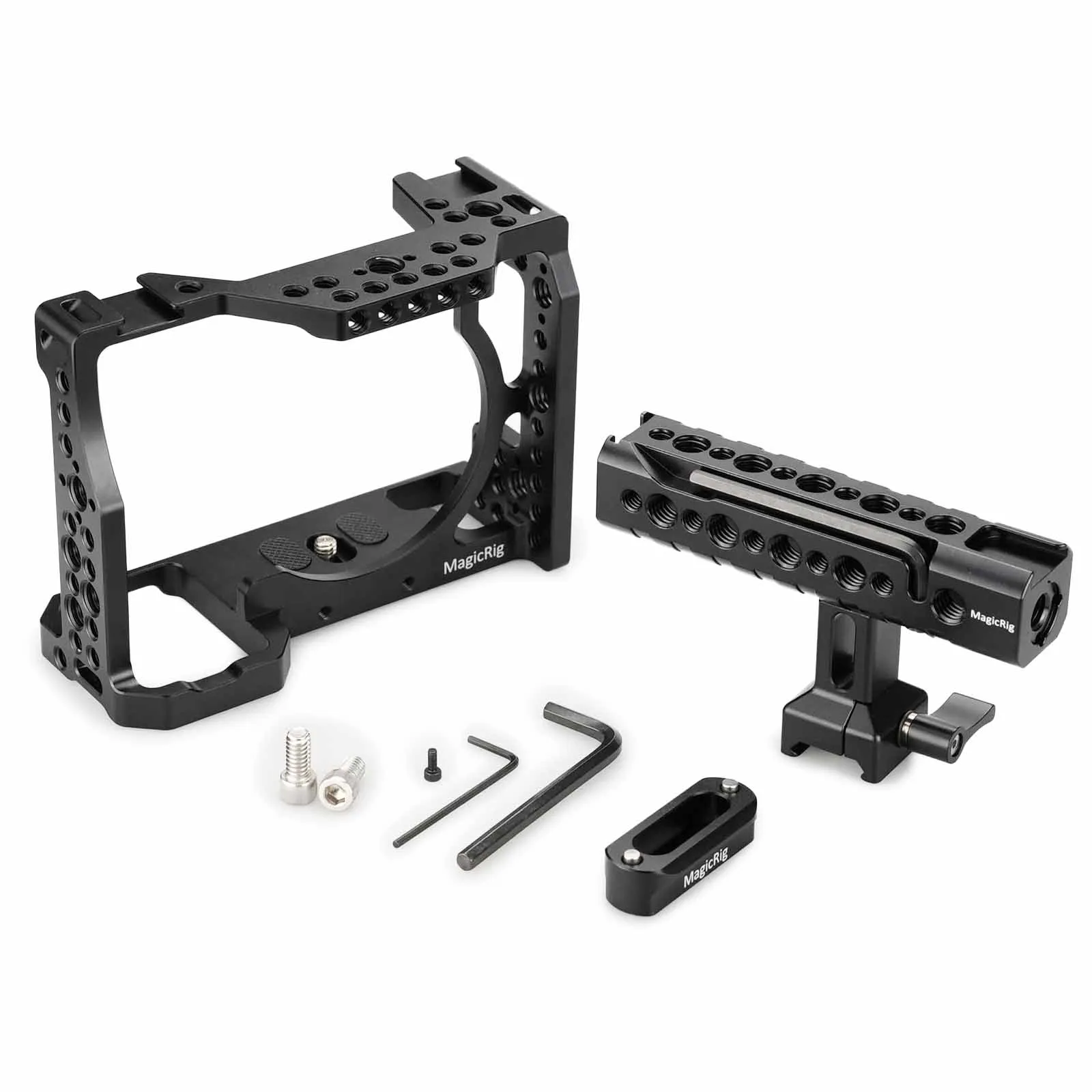 2024MAGICRIG Camera Cage Kit with Adjustable Handle Grip & Rail for ...