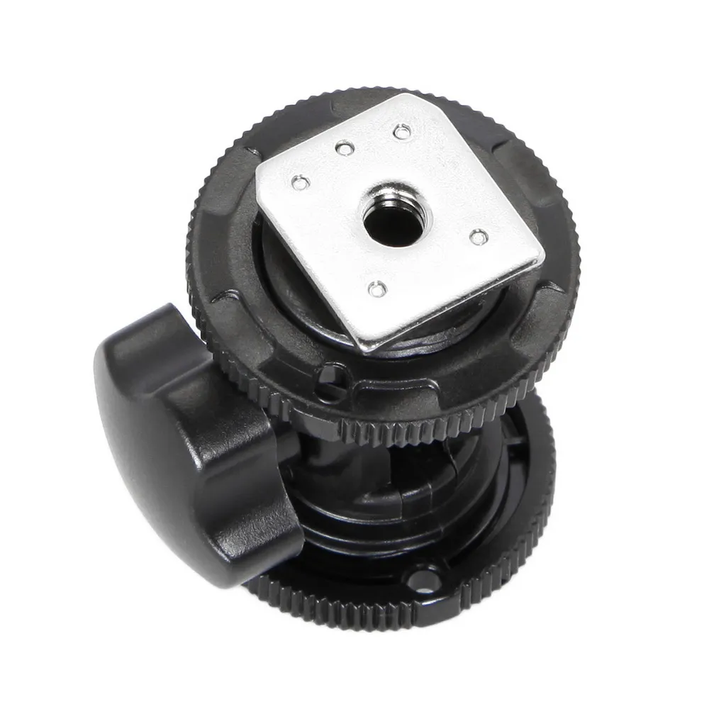 Dual Rotatable Hot Shoe Mount Adapter Bracket Holder for DSLR Camera ...