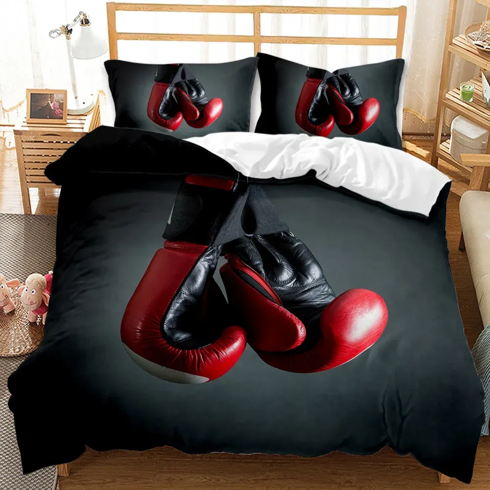 Red & Blue Boxing Games Duvet Cover Set - Premium Quality Bedding, King ...