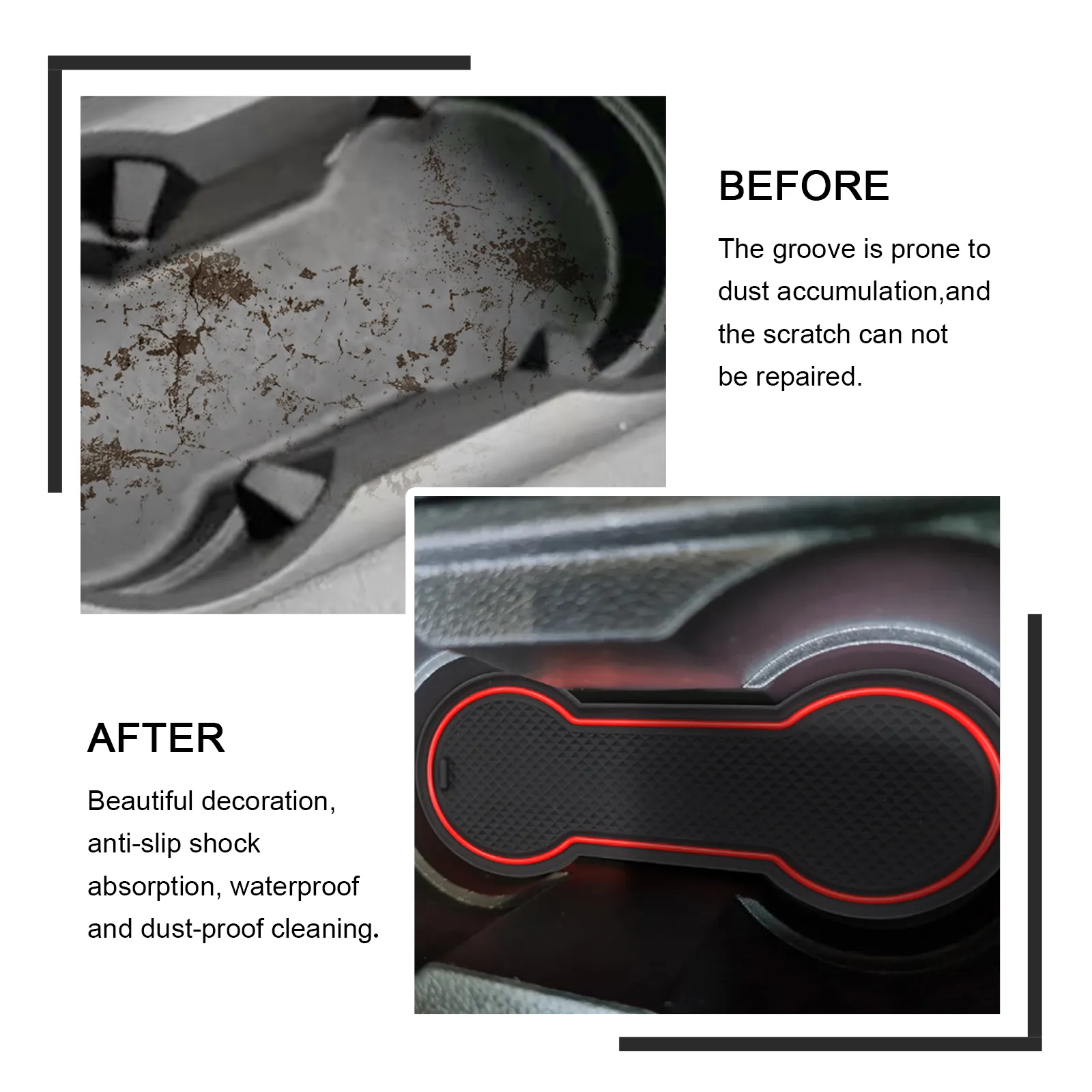 Anti-Slip Door Groove Mat for Renault Clio 5 2020-2024, Electronic ...
