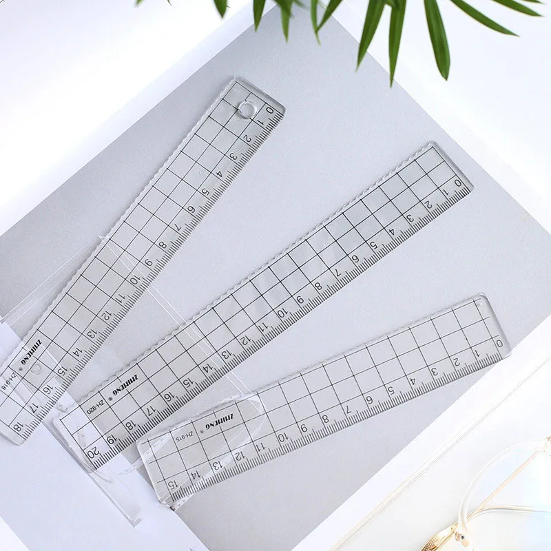 Transparent Sewing Ruler Set 3 Sizes Acrylic Grid Ruler With Angle ...