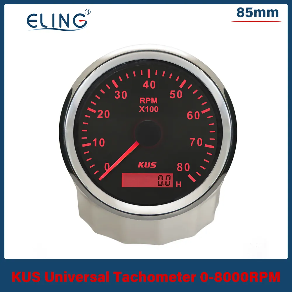 DHgate.com:KUS Updated 85mm 3K/4K/6K/8K RPM Tachometer Gasoline Engine Tach Gauge with Red ...