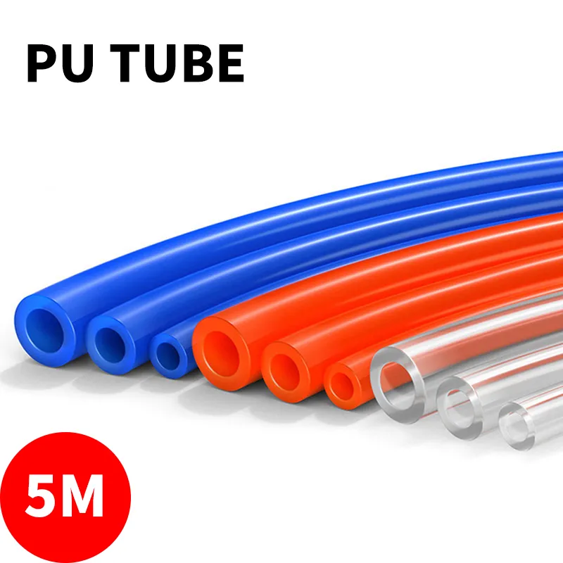 5m Pneumatic Hose PU Pipe 4X 2.5mm 6X4mm 8X5mm 10X6.5mm 12X8mm 14X10mm ...