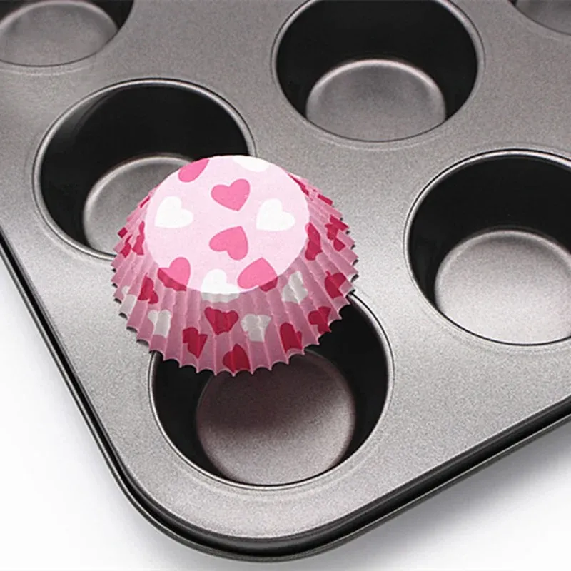 DHgate.com:12-Cup Non-Stick Steel Cupcake Baking Tray, Egg Tart Baking ...