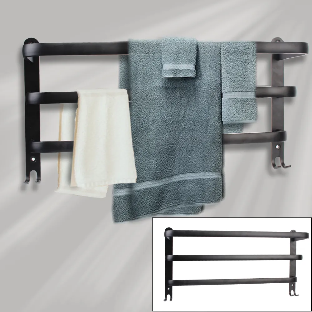 DHgate.com:Wall-Mountable Multilayer Aluminum Towel Rack, Space-Saving ...