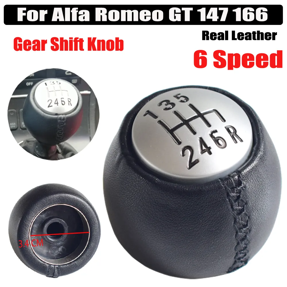 6 Speed Manual Gear Shift Lever HandBall For Alfa Romeo GT 147 166 Car ...