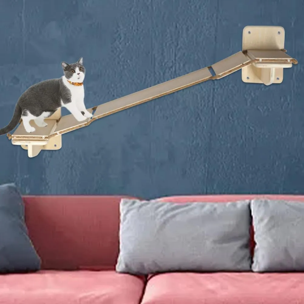 Wood Cat Climbing Ladder: Wall-Mounted Kitten Stairs for Playful Pet ...