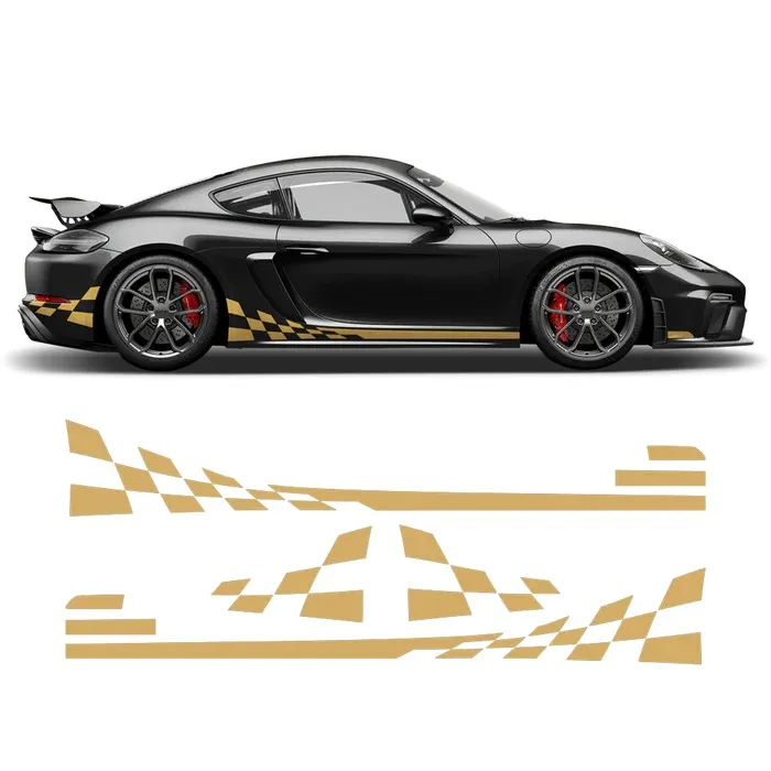 Auto Racing Stickers: Checkered Body Side Graphic, Vinyl Decal Car ...