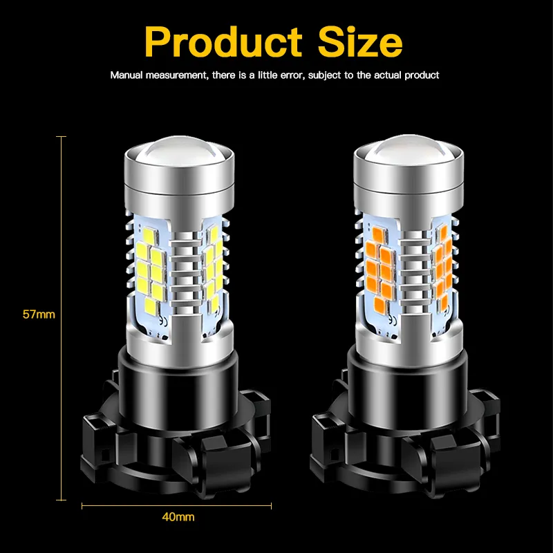 Amber Yellow PY24W LED Bulbs for Audi Q5 B8 A4 Turn Signal Light DRL, 2 ...