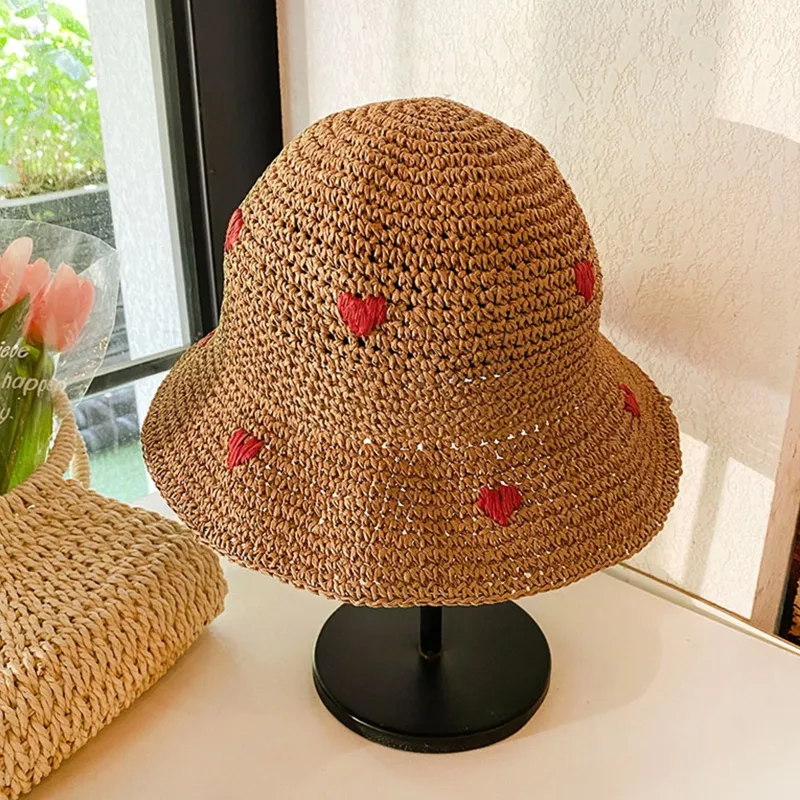 DHgate.com:Multicolor Crochet Heart Bucket Hat: Breathable Skin ...
