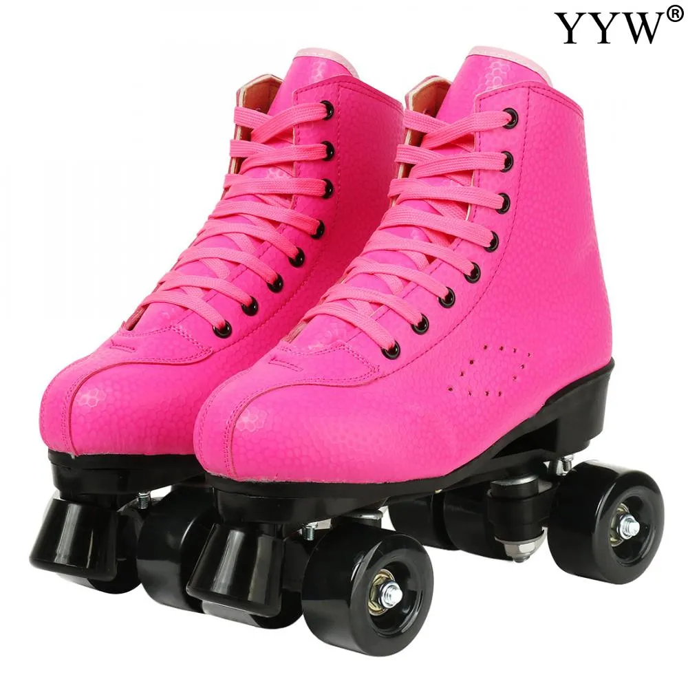 Leopard Print Quad Roller Skates - Adult Double Line Skates, Artificial ...