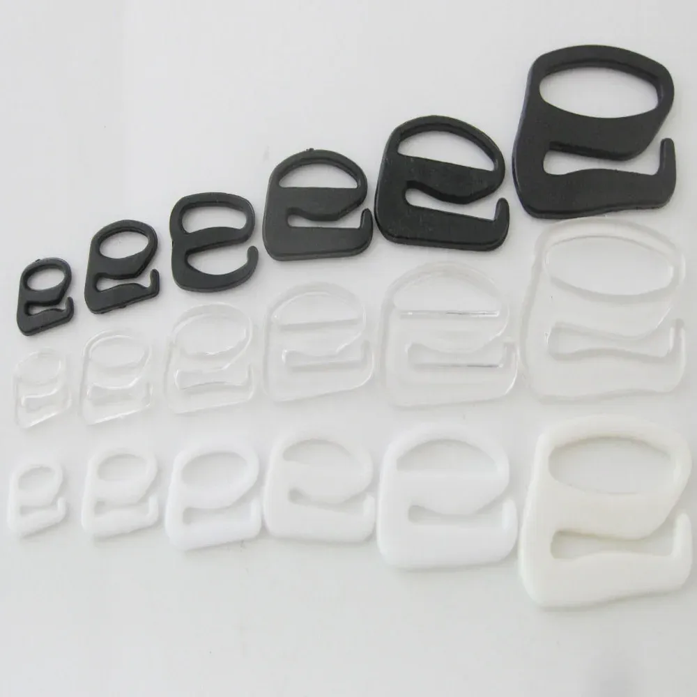 Bra Strap Adjusters & Closures - Set: Clear, Black, White Plastic Bra ...