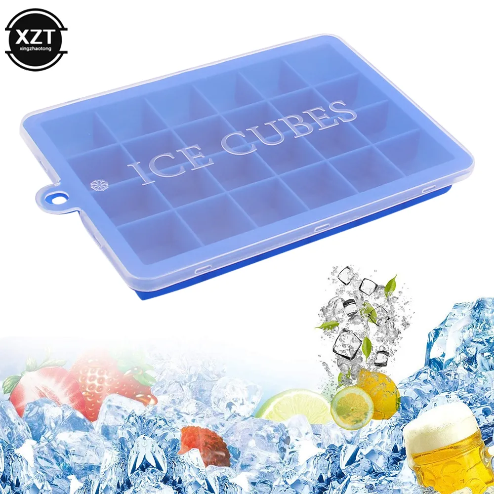 DHgate.com:24 Grids Silicone Ice Cube Tray Molds With Lid Square Shape ...
