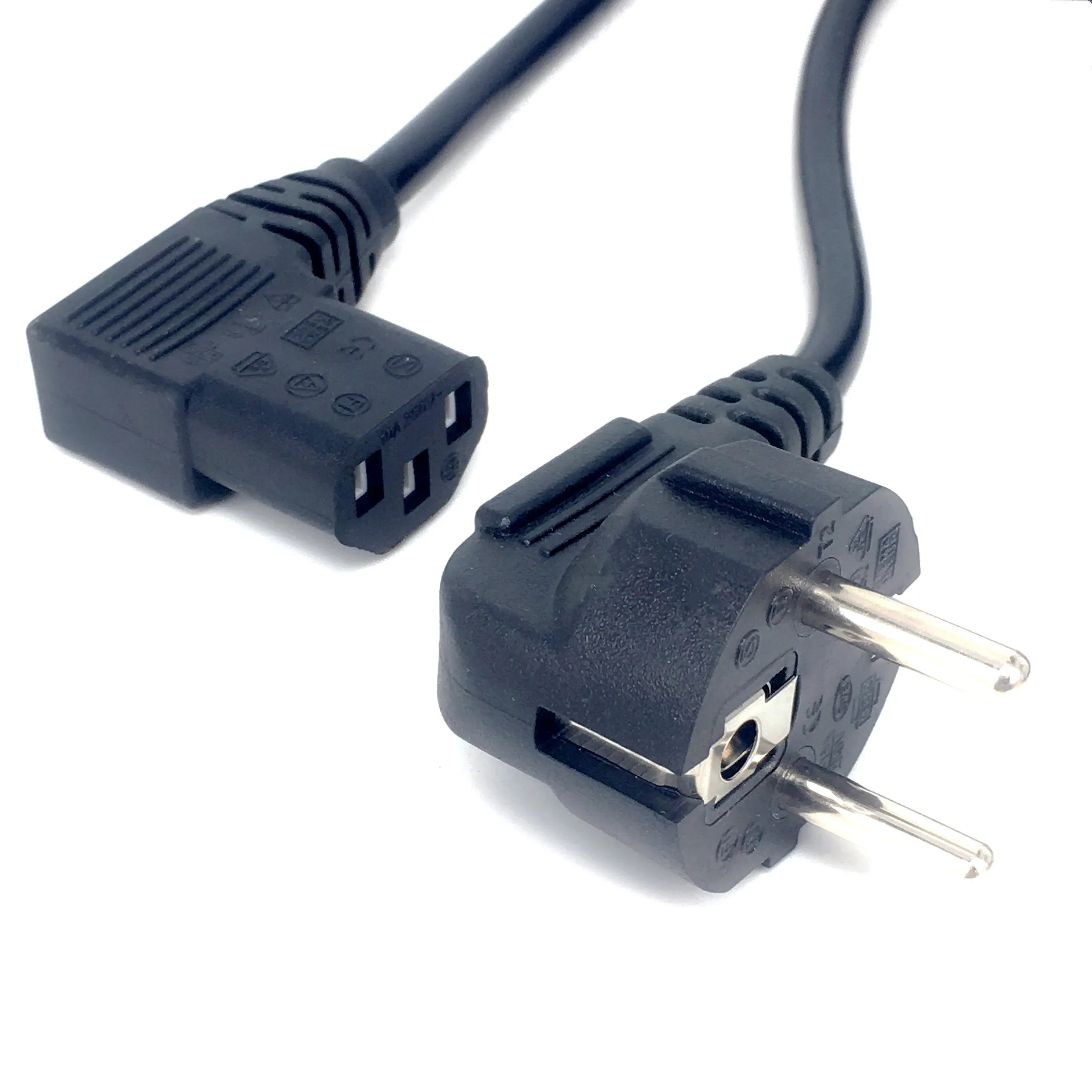 DHgate.com:C13 IEC Kettle Lead - 1.5M/5FT, 90° EU Plug 2-Pin Round AC EU Power Cable:Home & Garden