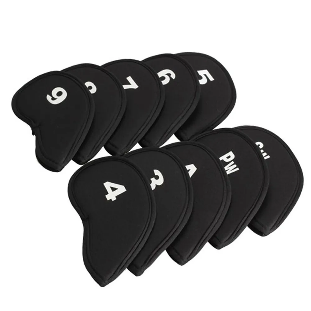 Premium Golf Club Iron Covers Set - 10-Piece Thickened Protective Cover ...