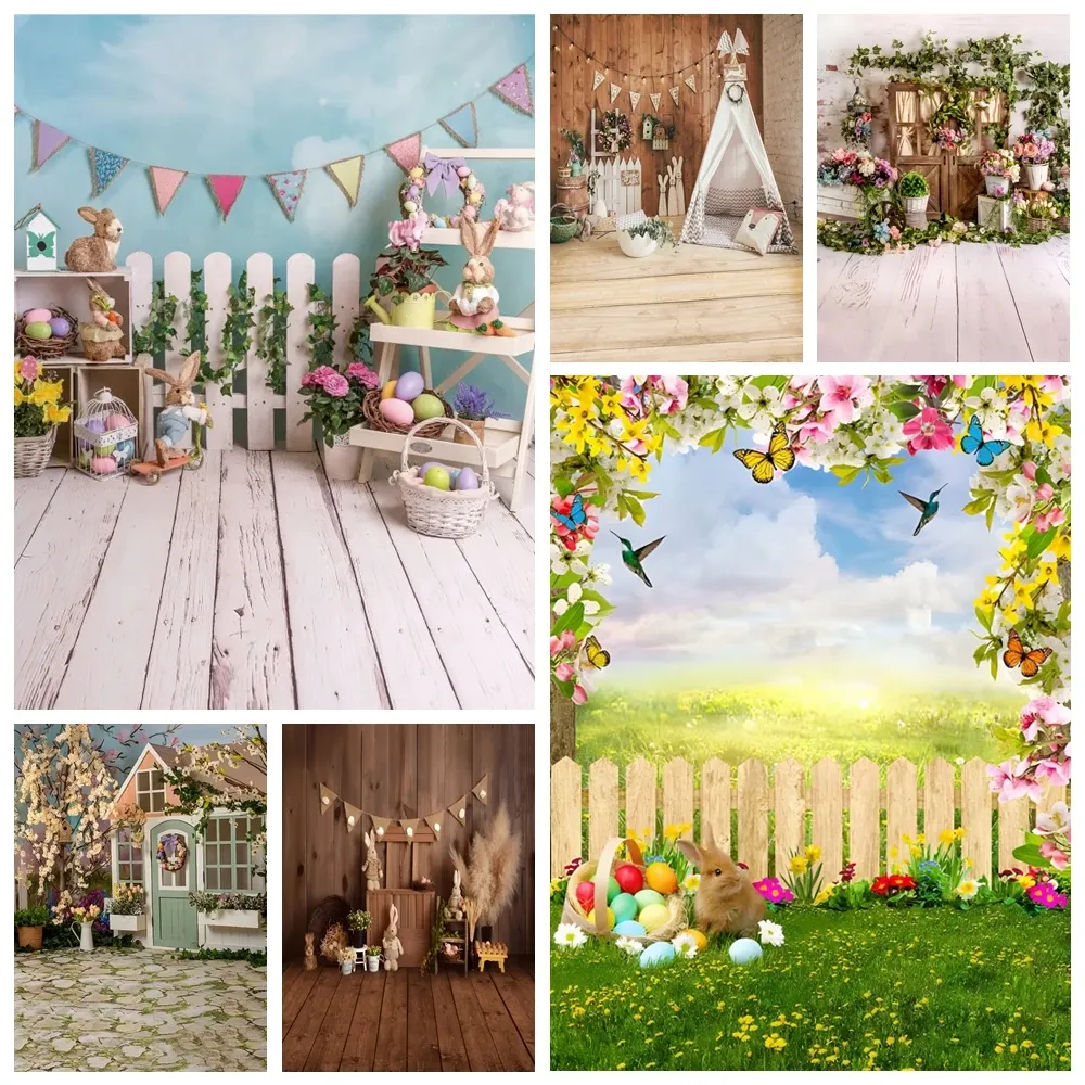 Spring Photo Backdrops: Easter Themed Photography Background With Green ...