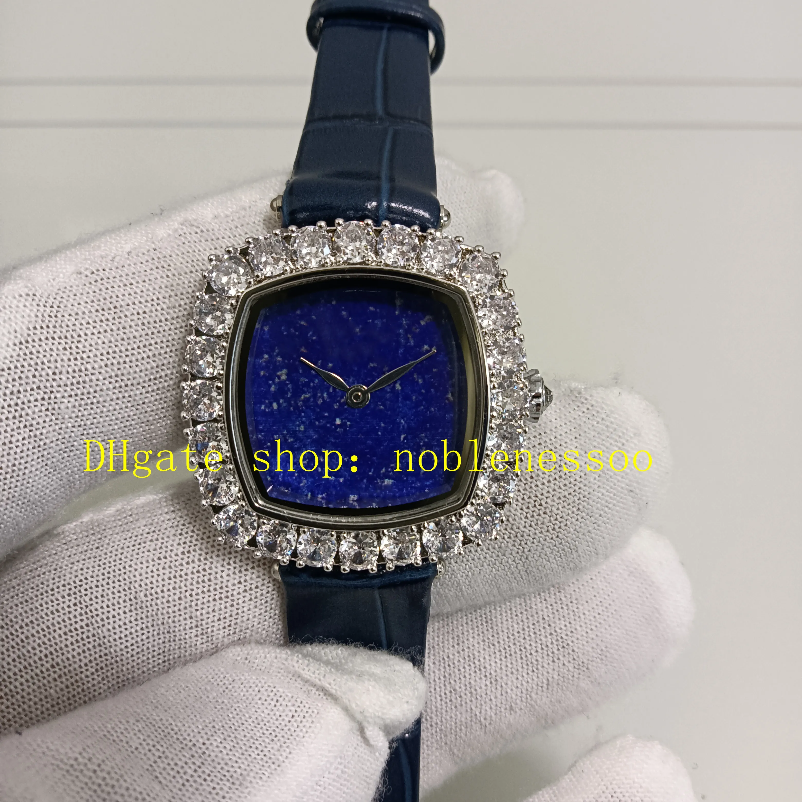 Ladies Diamond Bracelet Watch: 30mm Blue Dial Stainless Steel Quartz ...