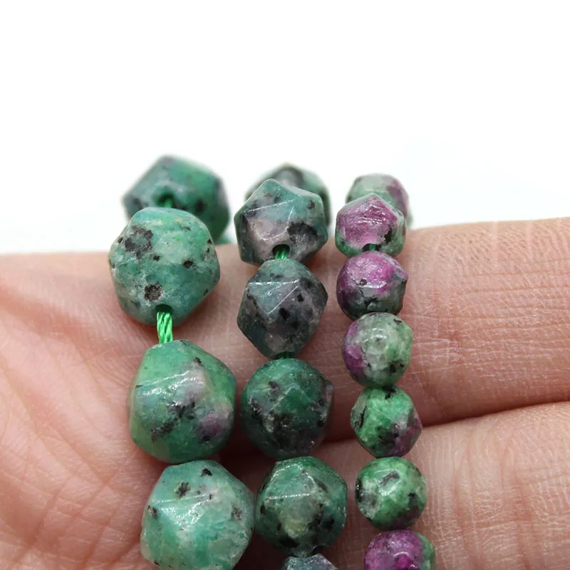 Natural Faceted Epidote Zoisite Jasper Stone Loose Spacer Beads for ...